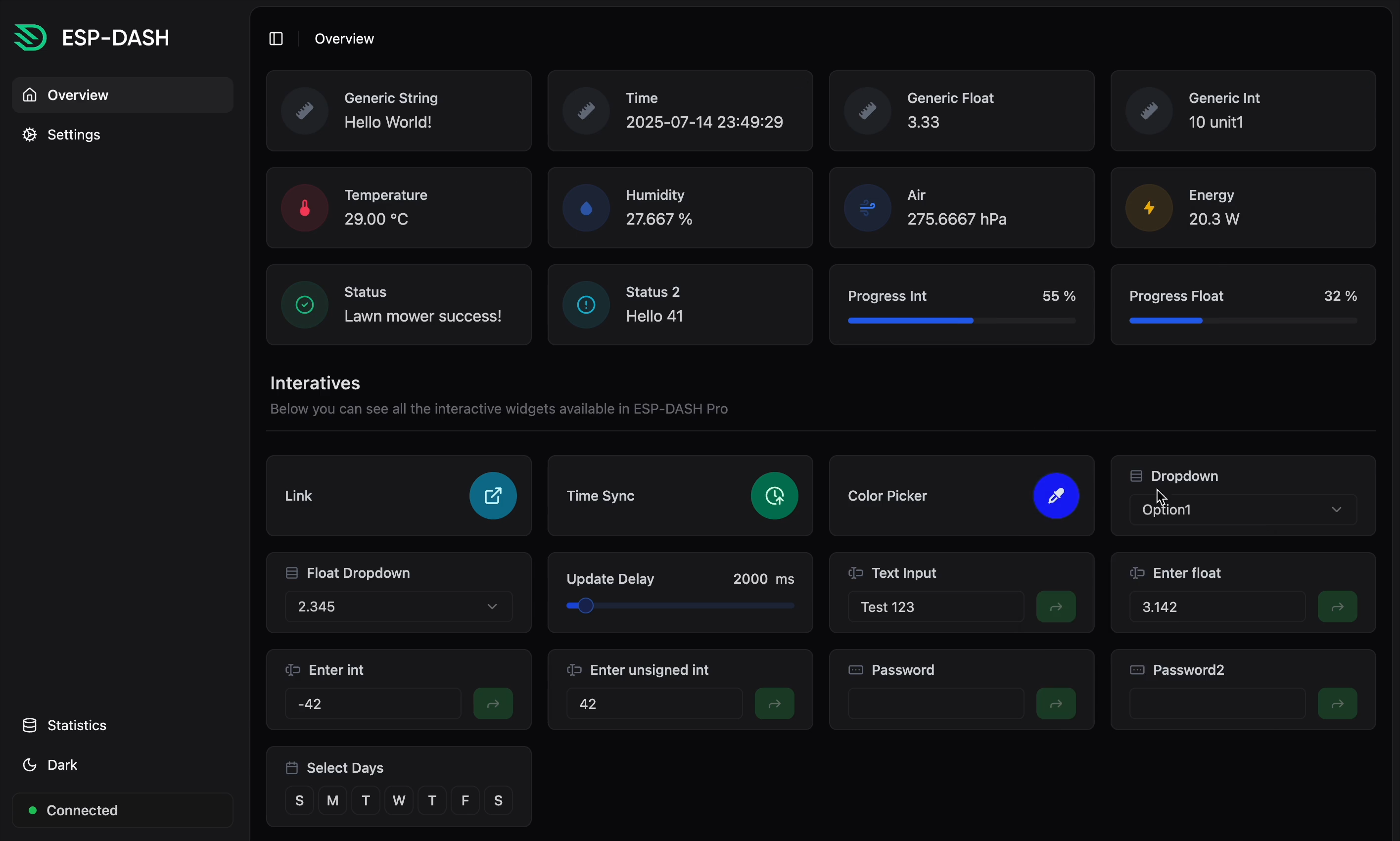 ESP-DASH Pro - Real-time Dashboard Library For ESP32, RP2040+W & RP2350+W